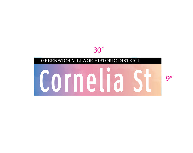 Replica Street Name Signs | Cornelia St (Color) – Highway Traffic Supply