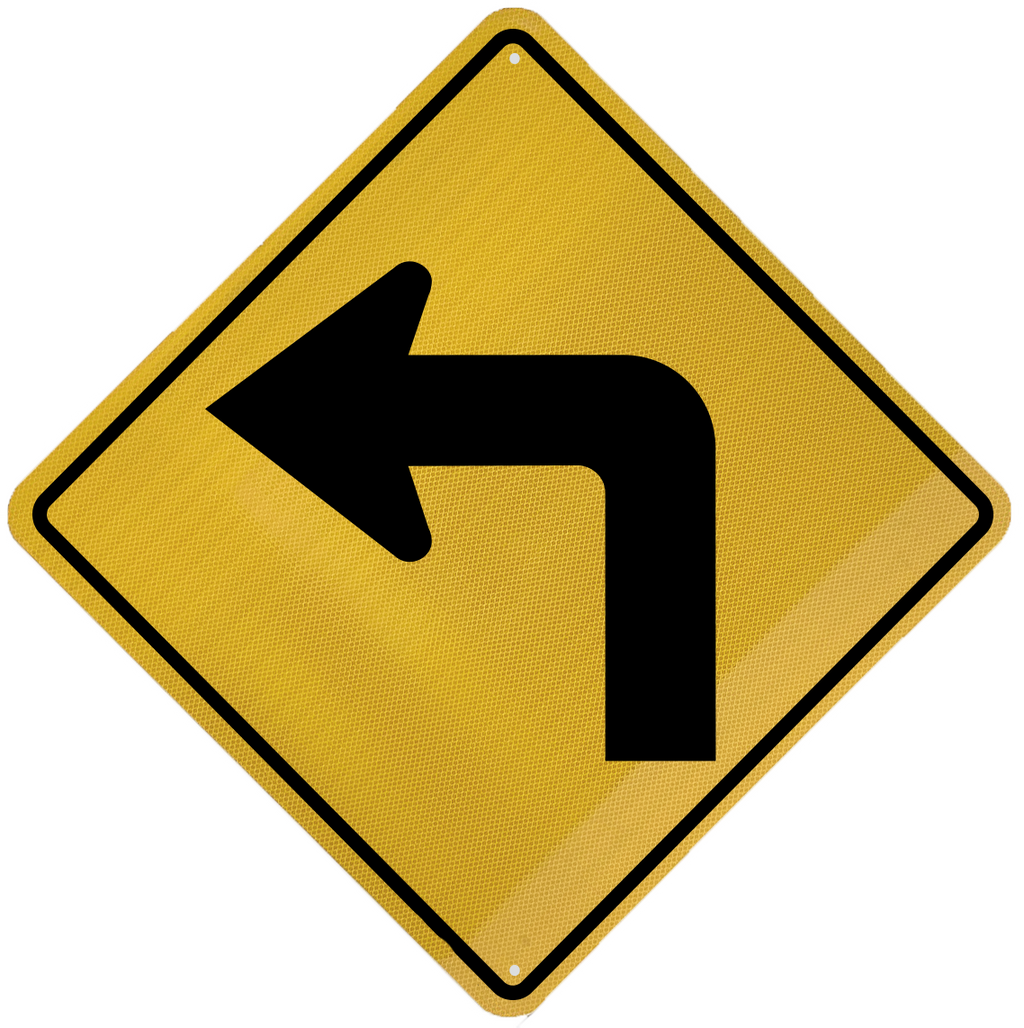 W1-1L Turn Sign | Warning Signs | Highway Traffic Supply