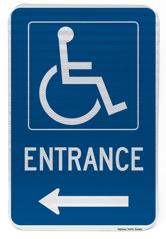Handicapped Entrance Left Arrow | ADA Signs | Highway Traffic Supply