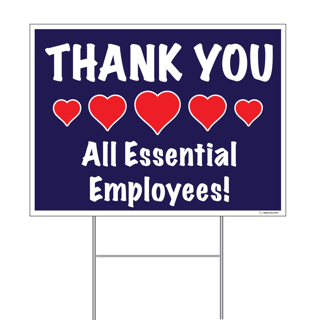 Thank You All Essential Employees Sign with Step-Stake – Highway ...