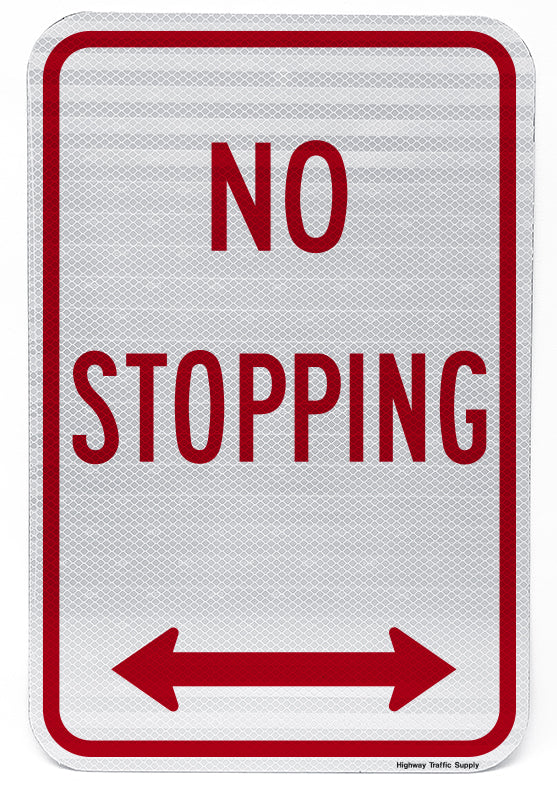 No Stopping (with Double Arrow) Sign | Highway Traffic Supply