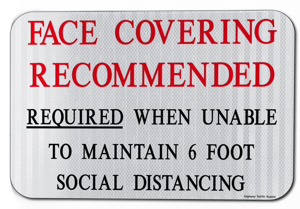 Face Covering Recommended Sign | Covid-19 Signs | Highway Traffic Supply