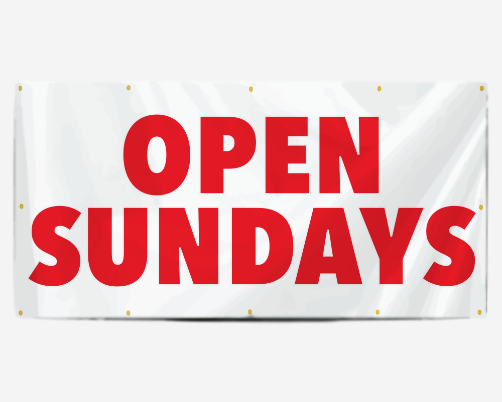 Open Sundays Banner | Highway Traffic Supply